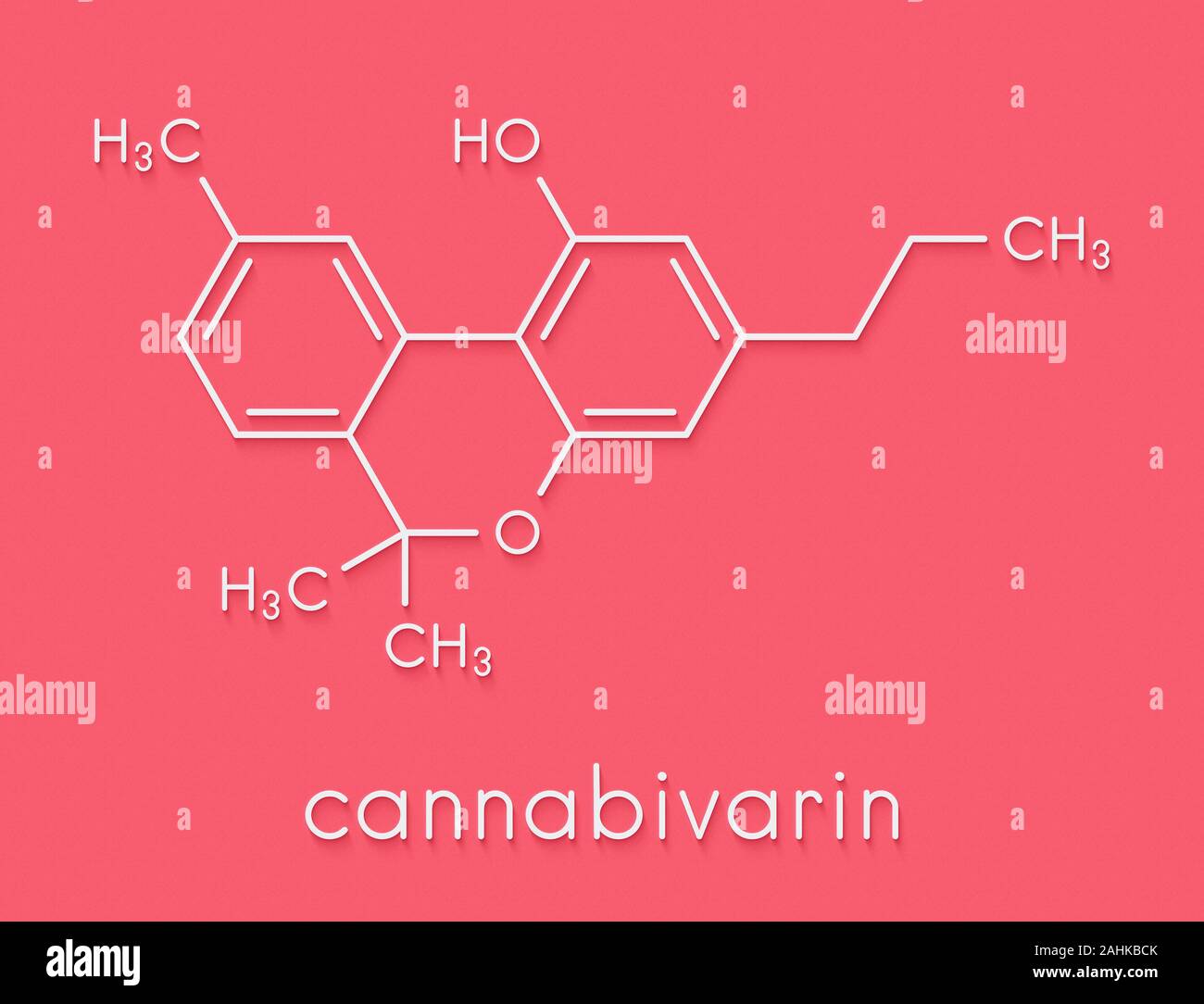 Cannabivarin or cannabivarol cannabinoid molecule. Skeletal formula ...