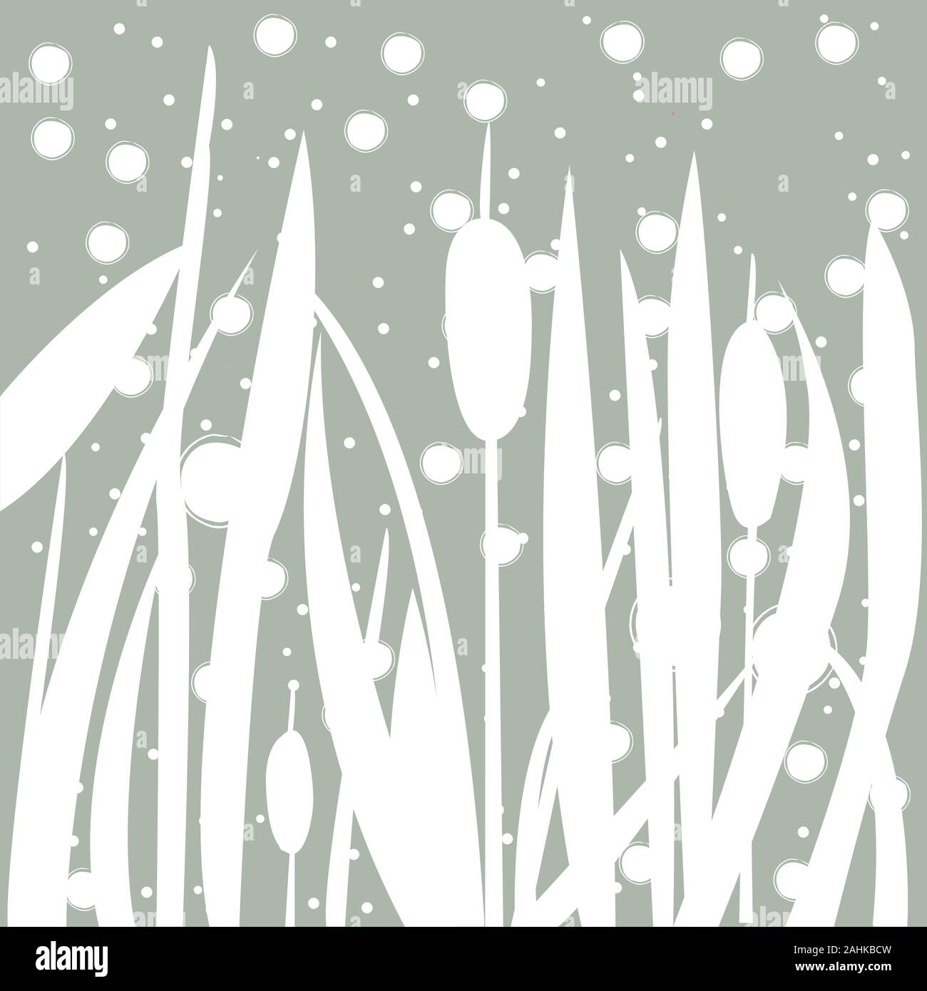 Bush of Swamp Reed on a Lake. vector Illustration Stock Vector Image ...