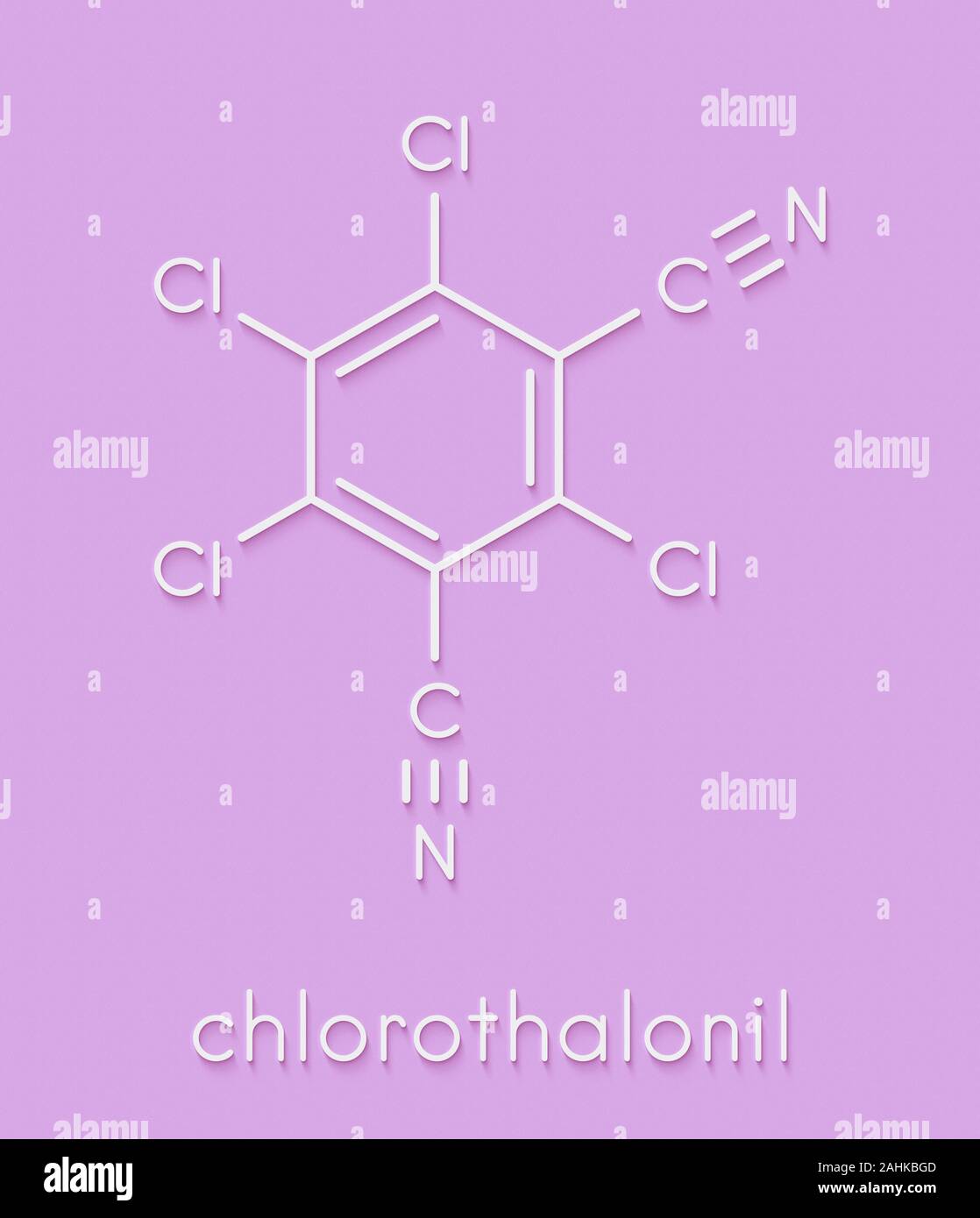 Chlorothalonil pesticide molecule. Skeletal formula Stock Photo - Alamy