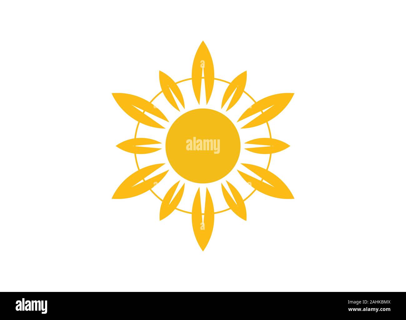 Orange sun logo for your company, Sunburst icon, abstract creative sun ...