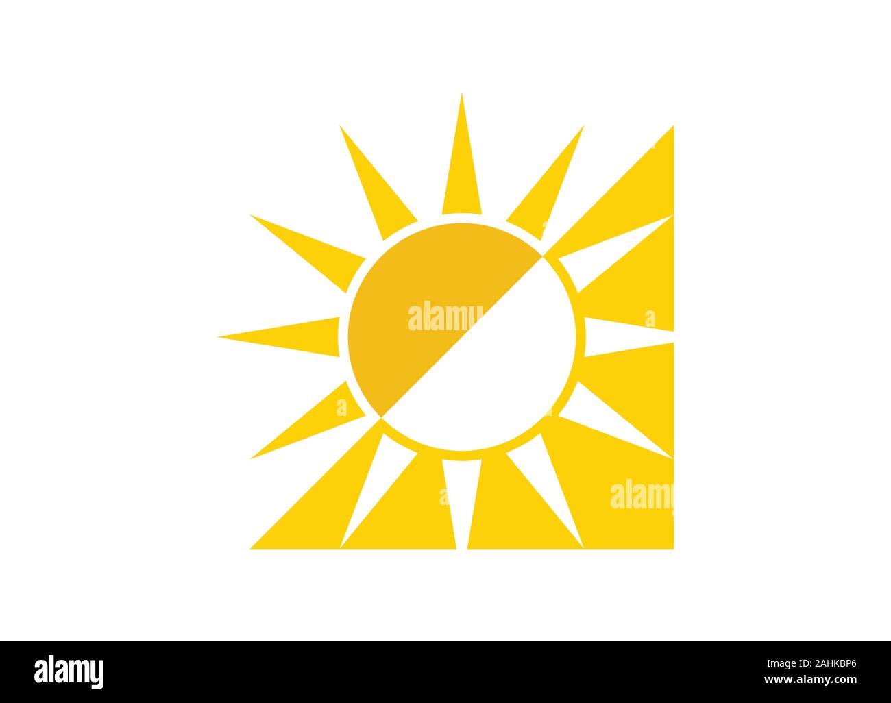Orange sun logo for your company, Sunburst icon, abstract creative sun ...