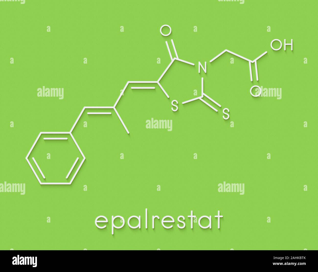 Epalrestat diabetic neuropathy drug molecule (aldose reductase ...
