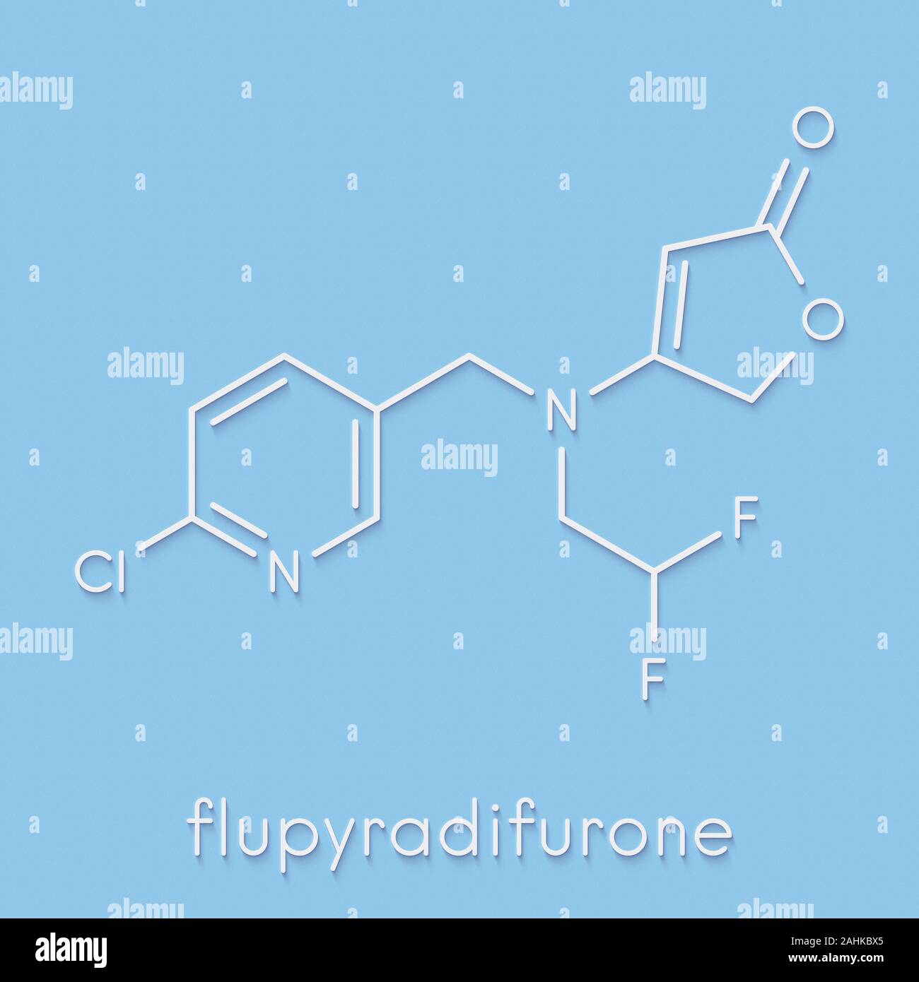 Flupyradifurone neonicotinoid insecticide molecule. Skeletal formula ...