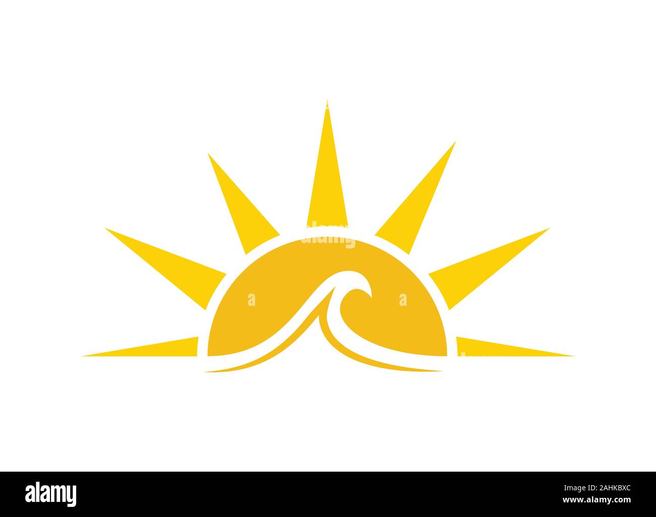 Orange sun logo for your company, Sunburst icon, abstract creative sun ...