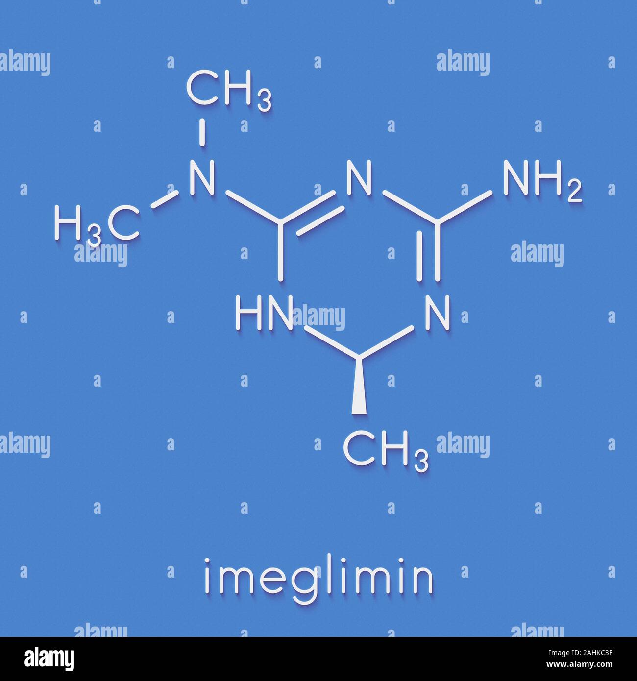 Imeglimin drug molecule. Skeletal formula Stock Photo - Alamy