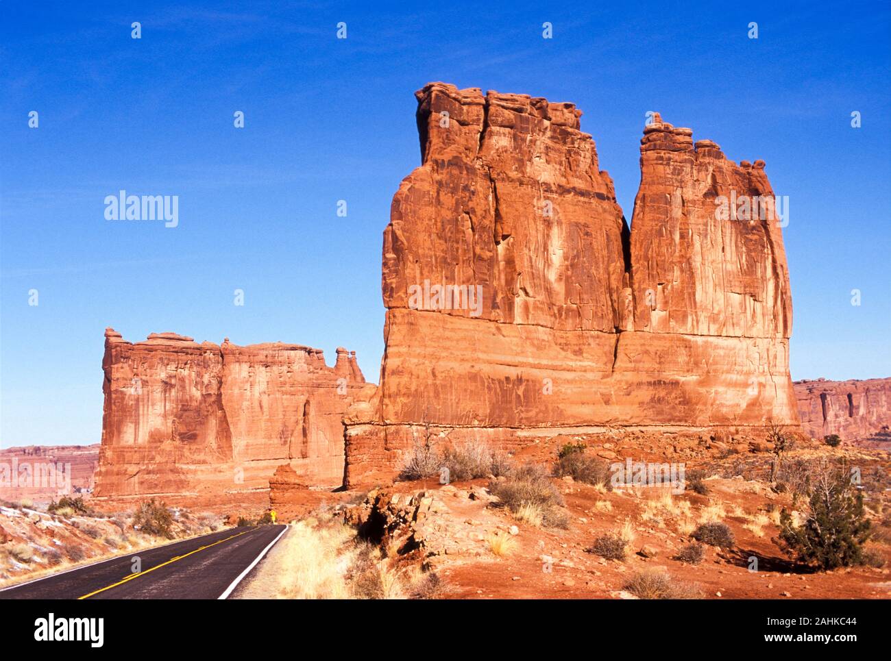 Courthouse Towers, Arches National Park, Moab, Utah Stock Photo - Alamy