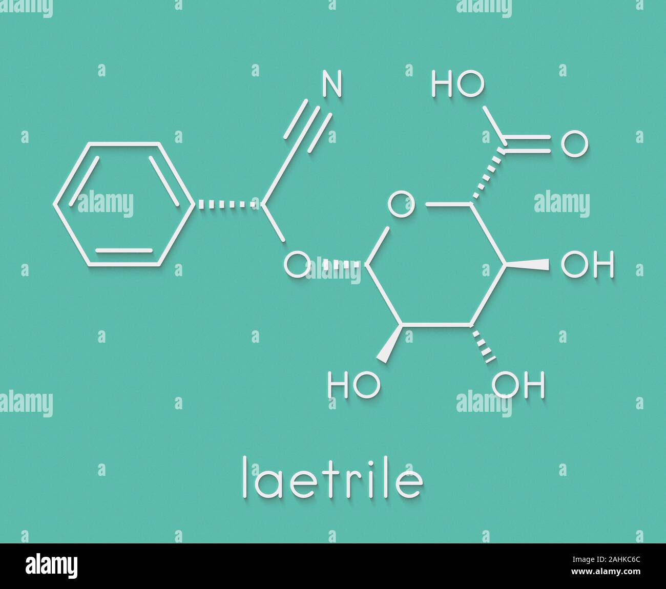 Laetrile molecule. Derivative of amygdalin. Used in quack cancer ...