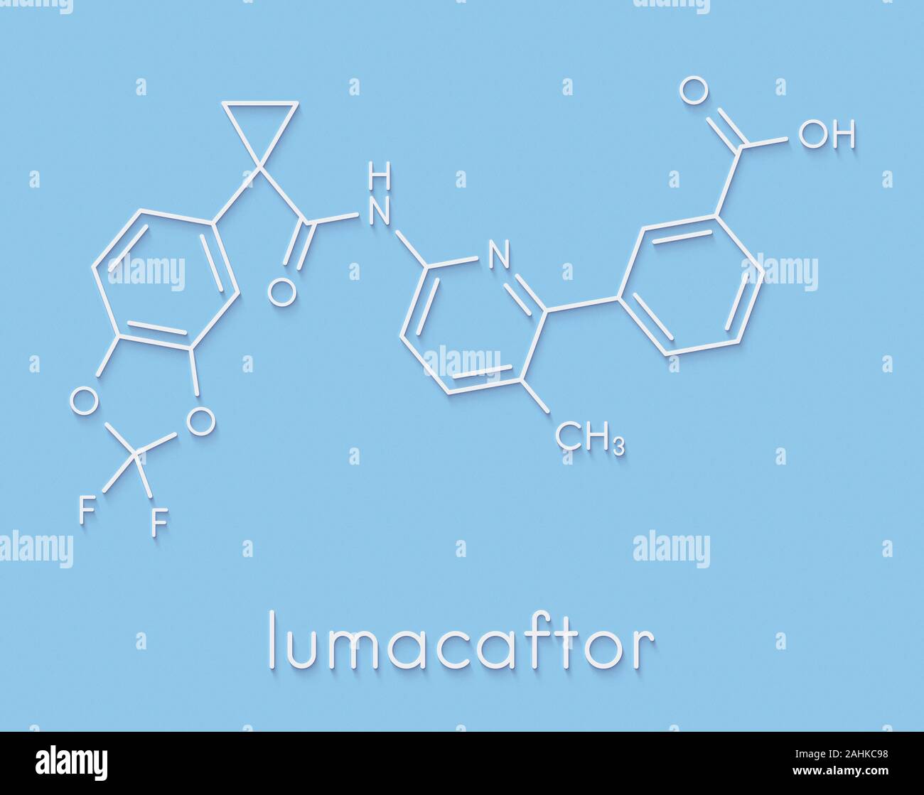 Lumacaftor cystic fibrosis drug molecule. Skeletal formula Stock Photo ...