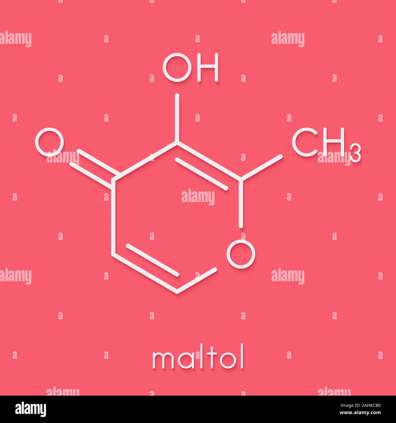 Maltol food additive molecule (E636). Skeletal formula Stock Photo - Alamy