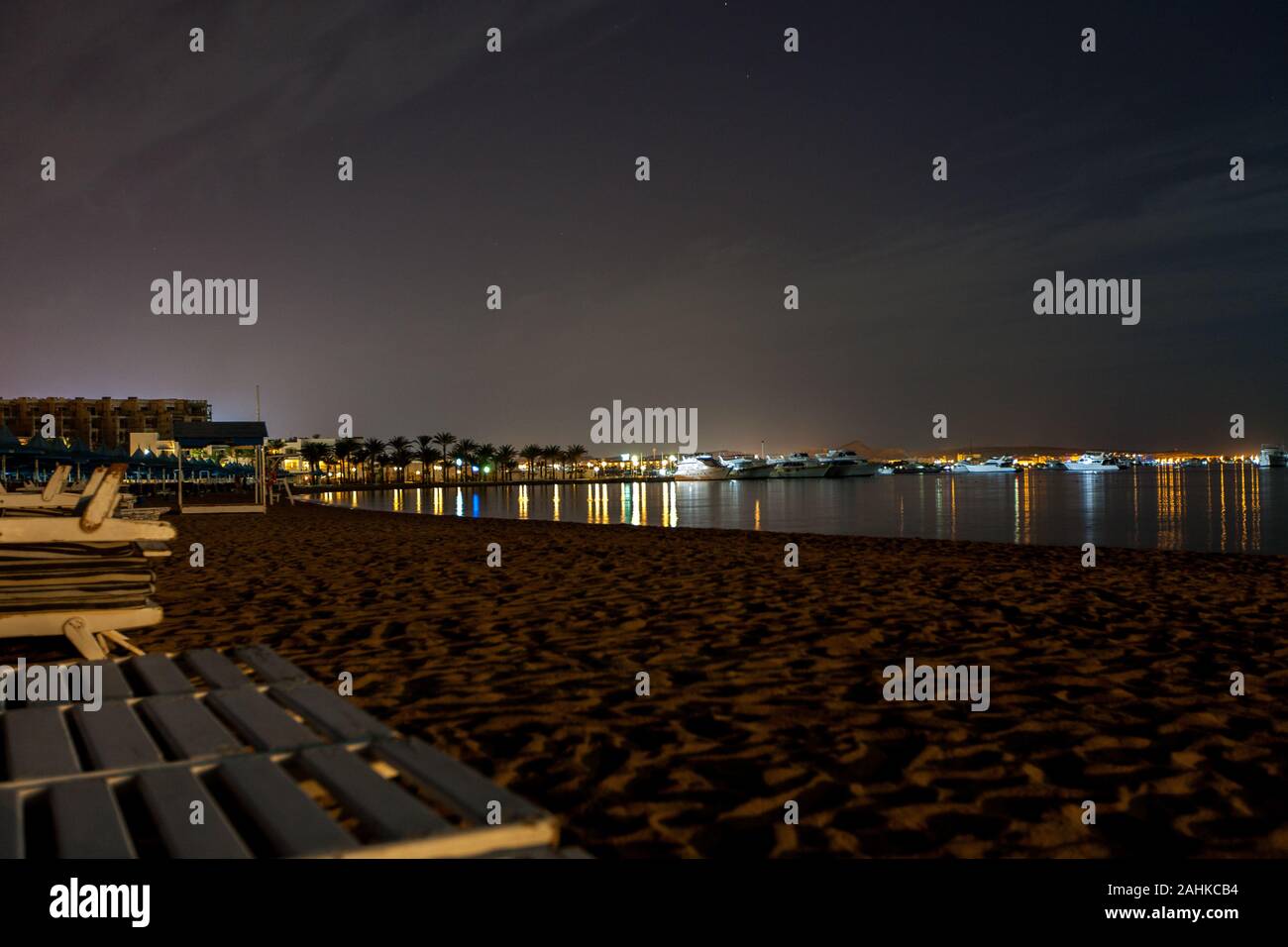 Beach at night, Hurghada, Egypt Stock Photo - Alamy