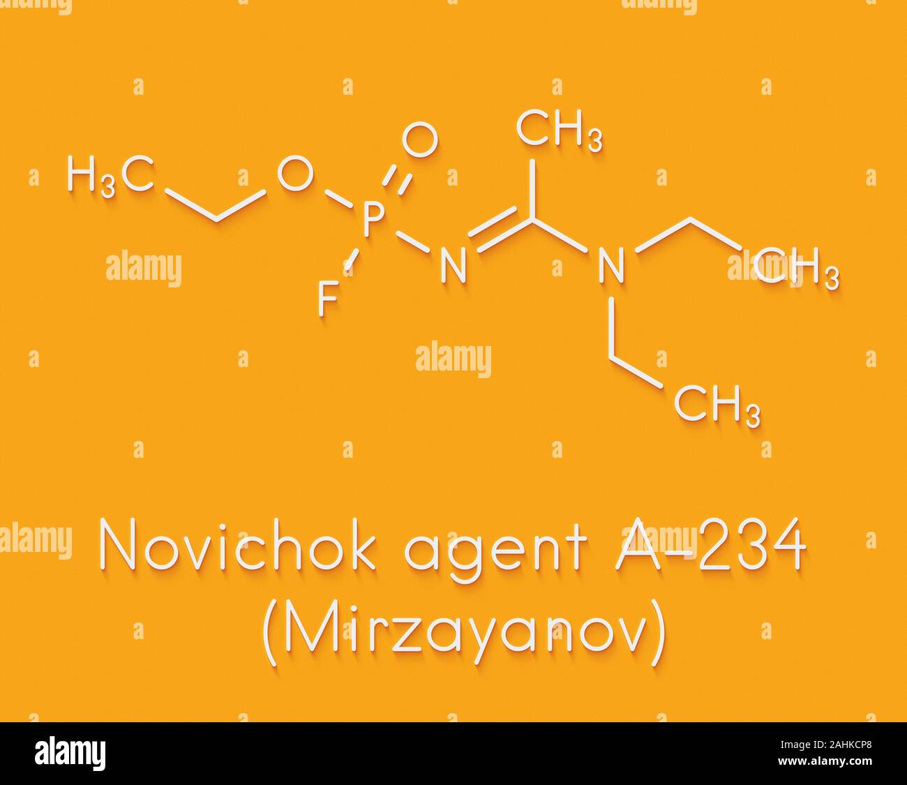 Novichok agent A-234 molecule, chemical structure as proposed by ...