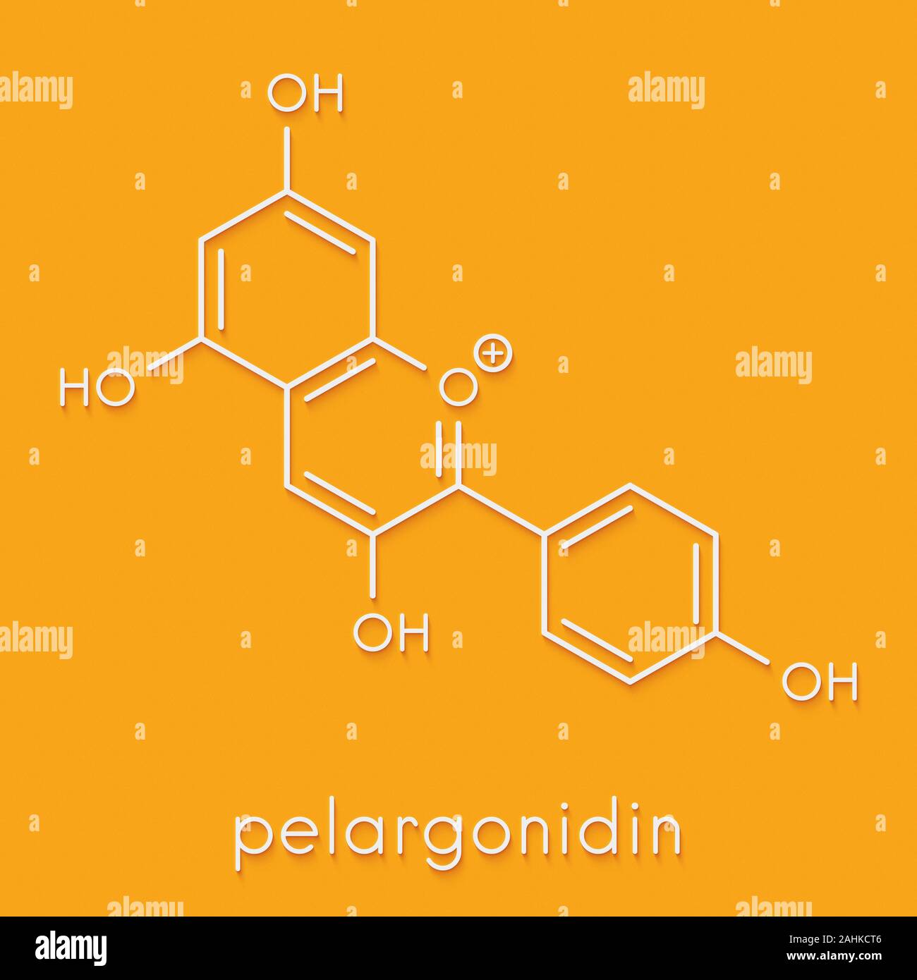 Pelargonidin pigment molecule. Skeletal formula Stock Photo - Alamy