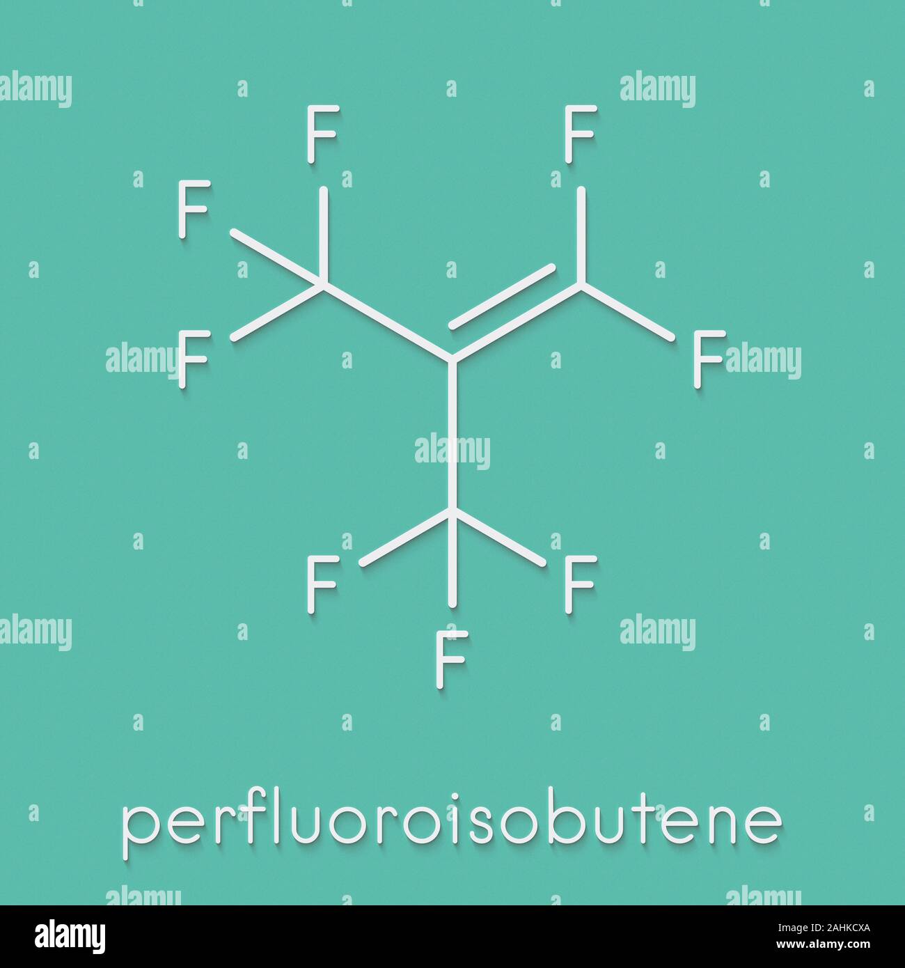 Perfluoroisobutene fluorocarbon molecule. Skeletal formula Stock Photo ...