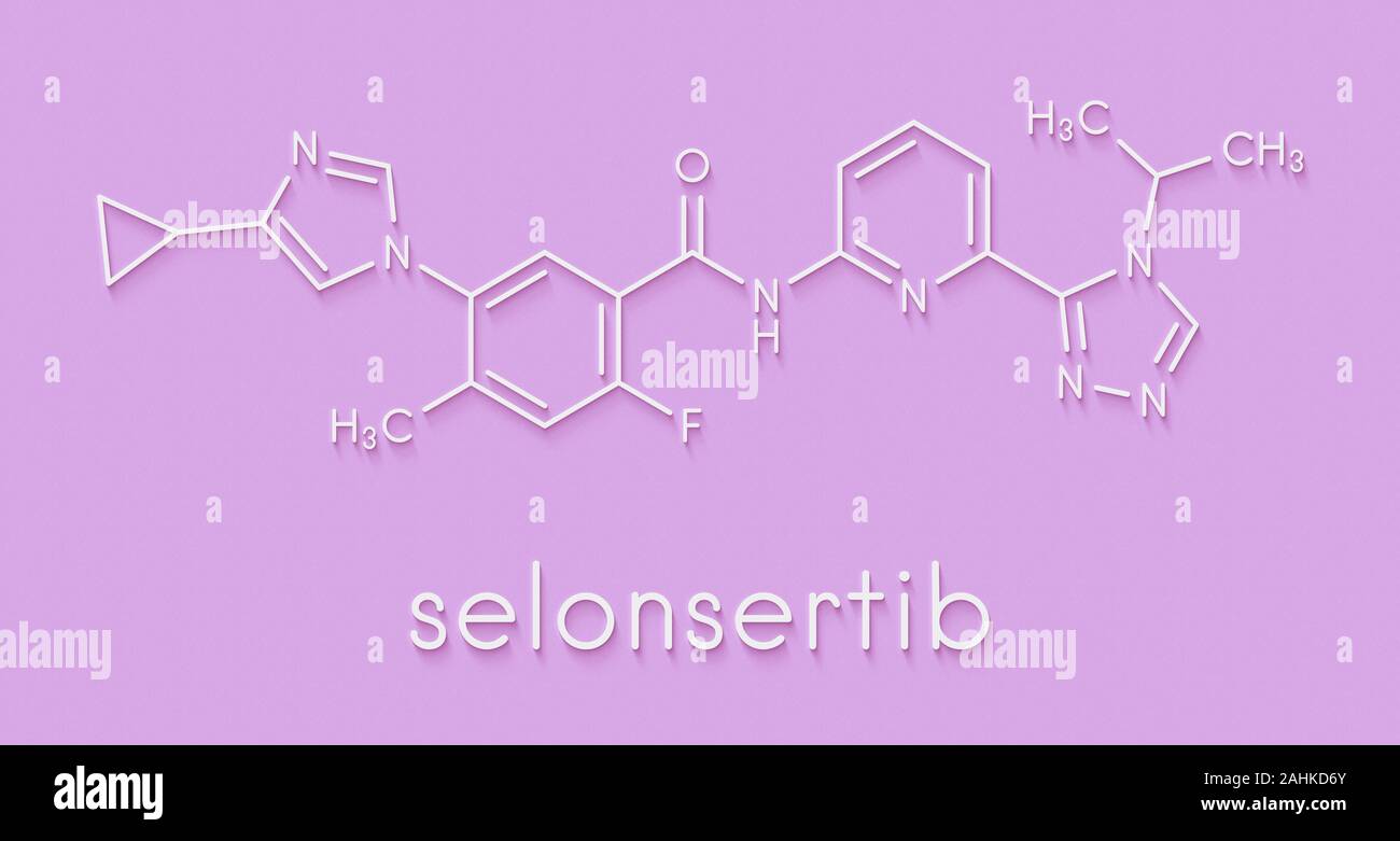Selonsertib drug molecule. Skeletal formula Stock Photo - Alamy
