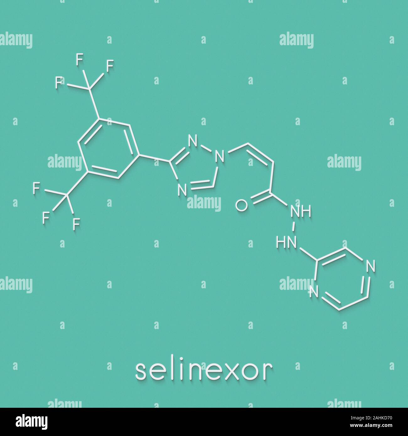 Selinexor cancer drug molecule. Skeletal formula Stock Photo - Alamy