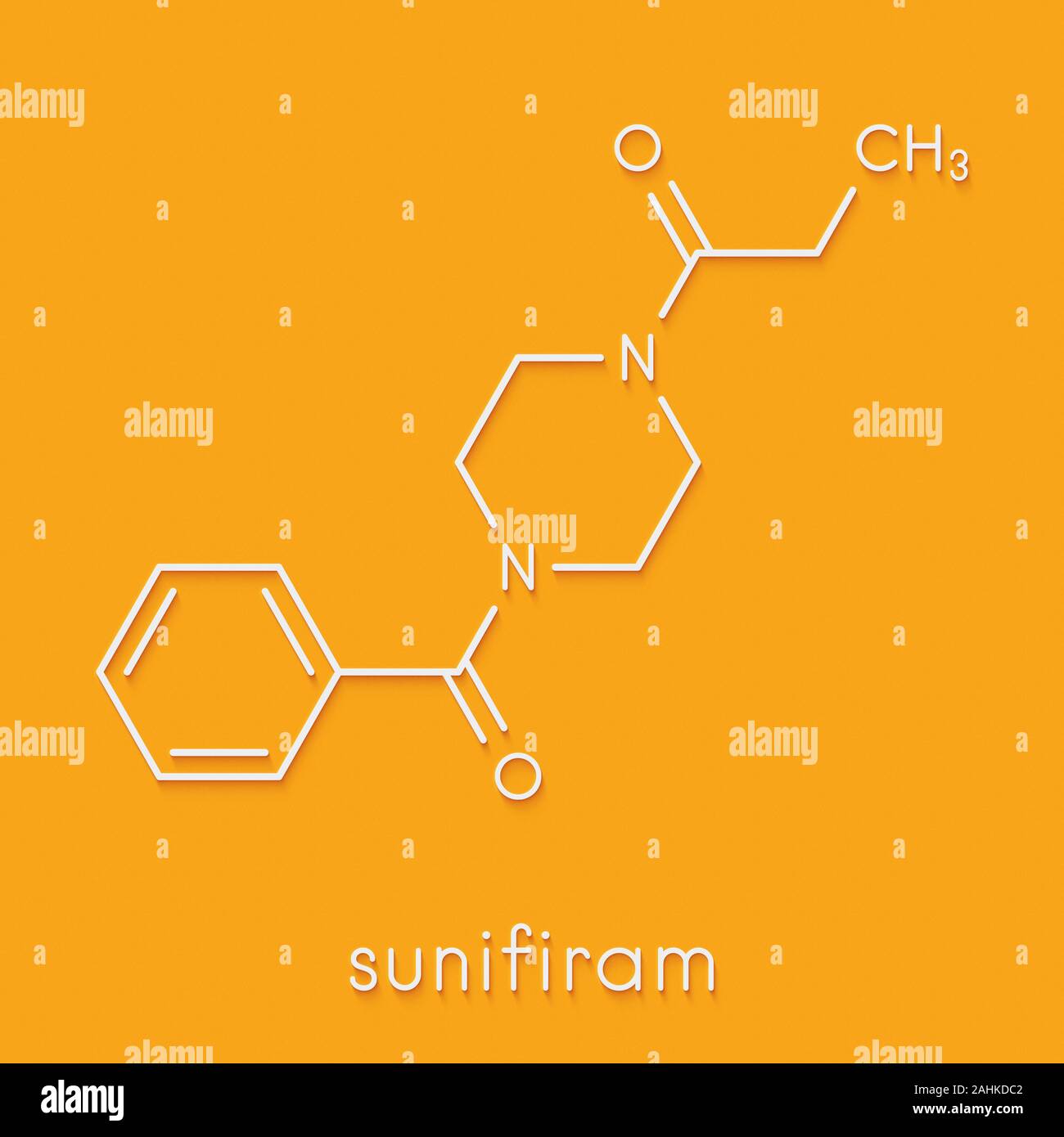 Sunifiram molecule. Potential nootropic. Skeletal formula Stock Photo ...