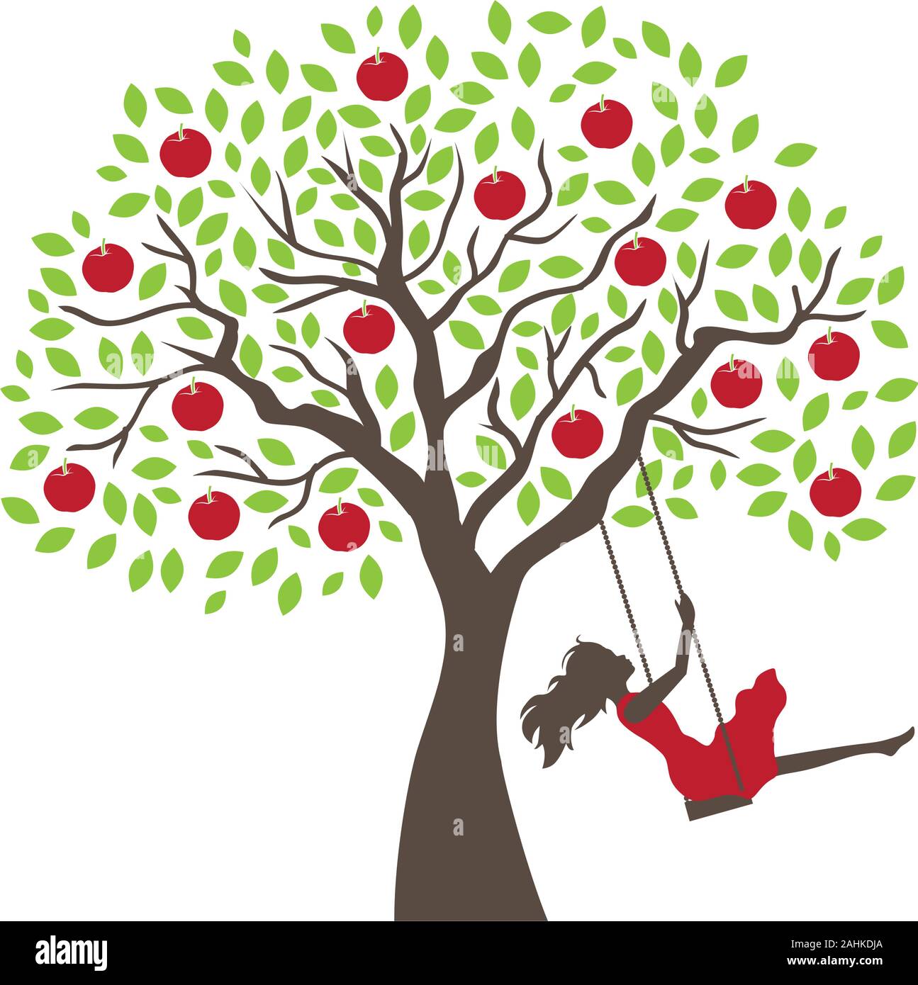 Swing tree Stock Vector Images - Alamy