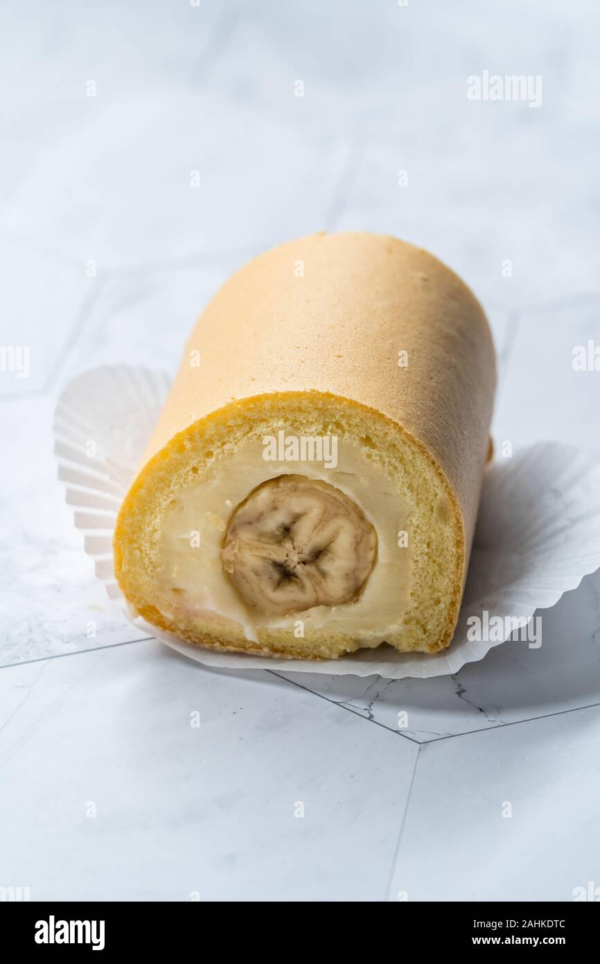 Swiss Banana Roll Cake Sponge / Rolled or Roulade Cake Ready to Eat ...