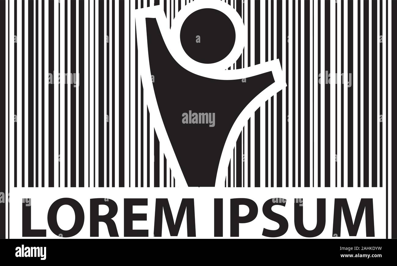 abstract human figure inside bar code Stock Vector Image & Art - Alamy