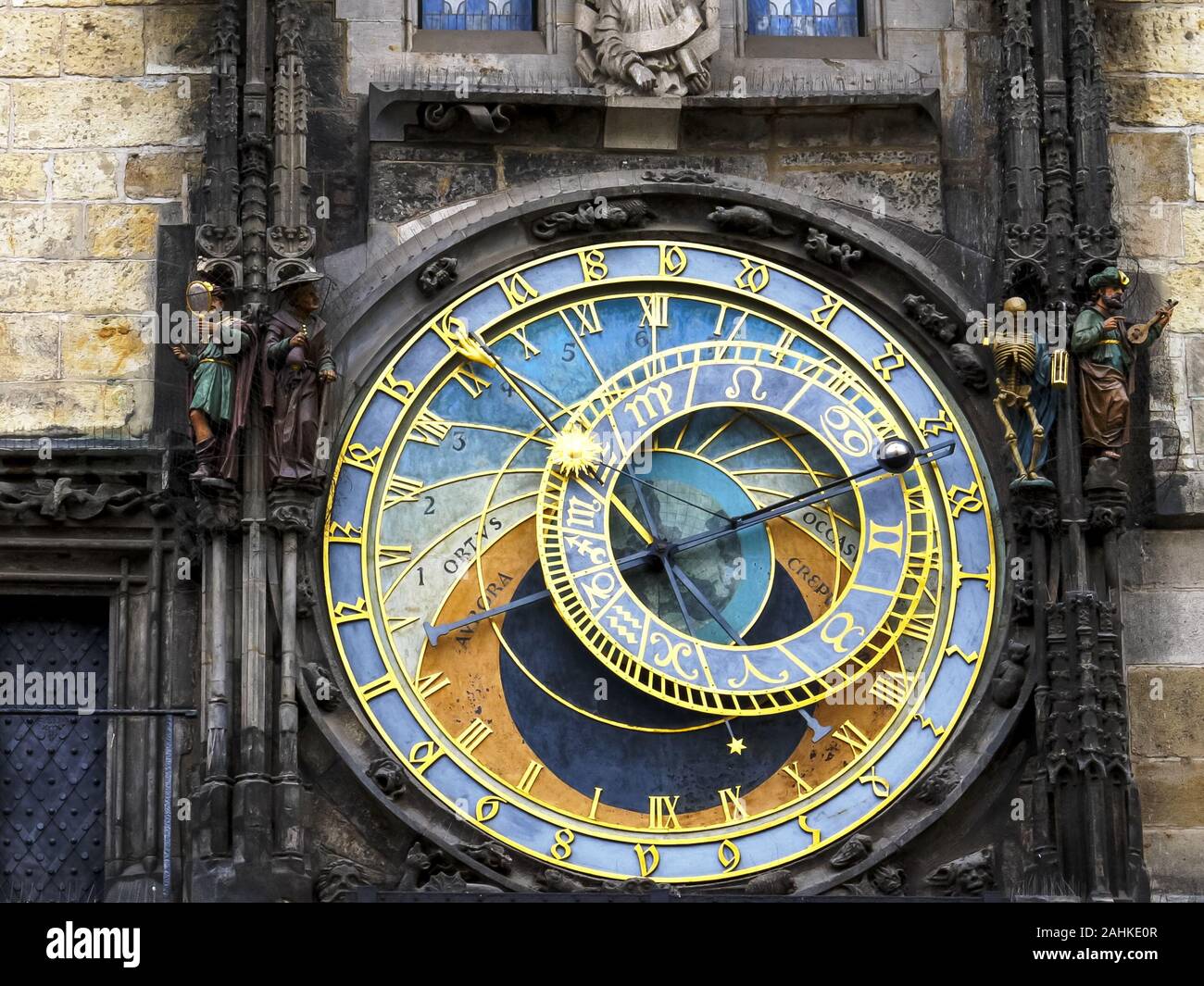 Prague city center city hall famous clock tower hi-res stock ...
