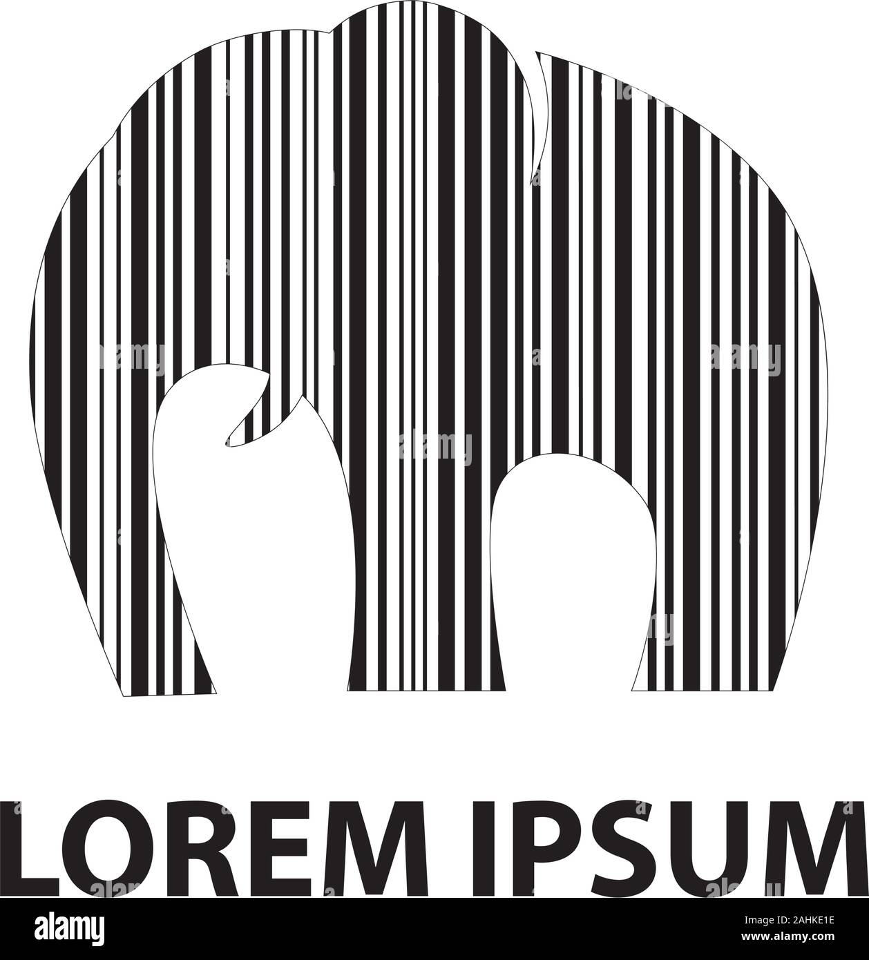 black lines inside abstract elephant shape Stock Vector Image & Art - Alamy