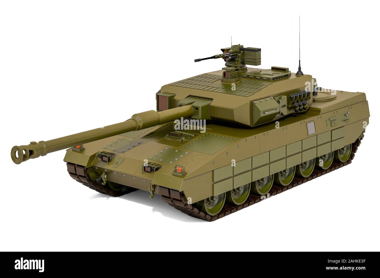 Battle tank, 3D rendering isolated on white background Stock Photo - Alamy