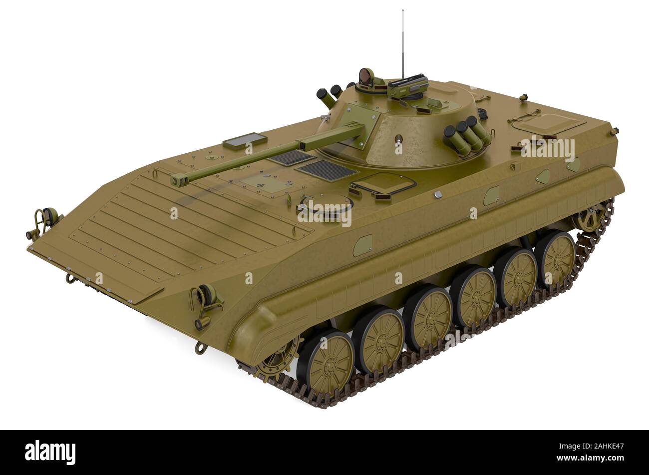 Infantry Fighting Vehicle, IFV. 3D rendering isolated on white ...