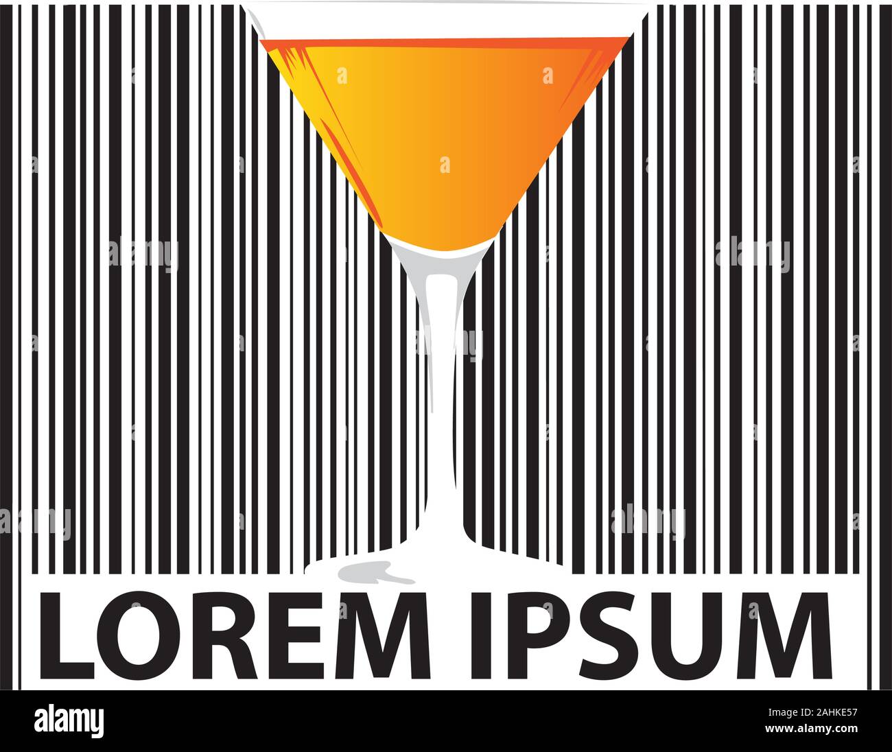 cocktail glass as a part of bar code Stock Vector Image & Art - Alamy