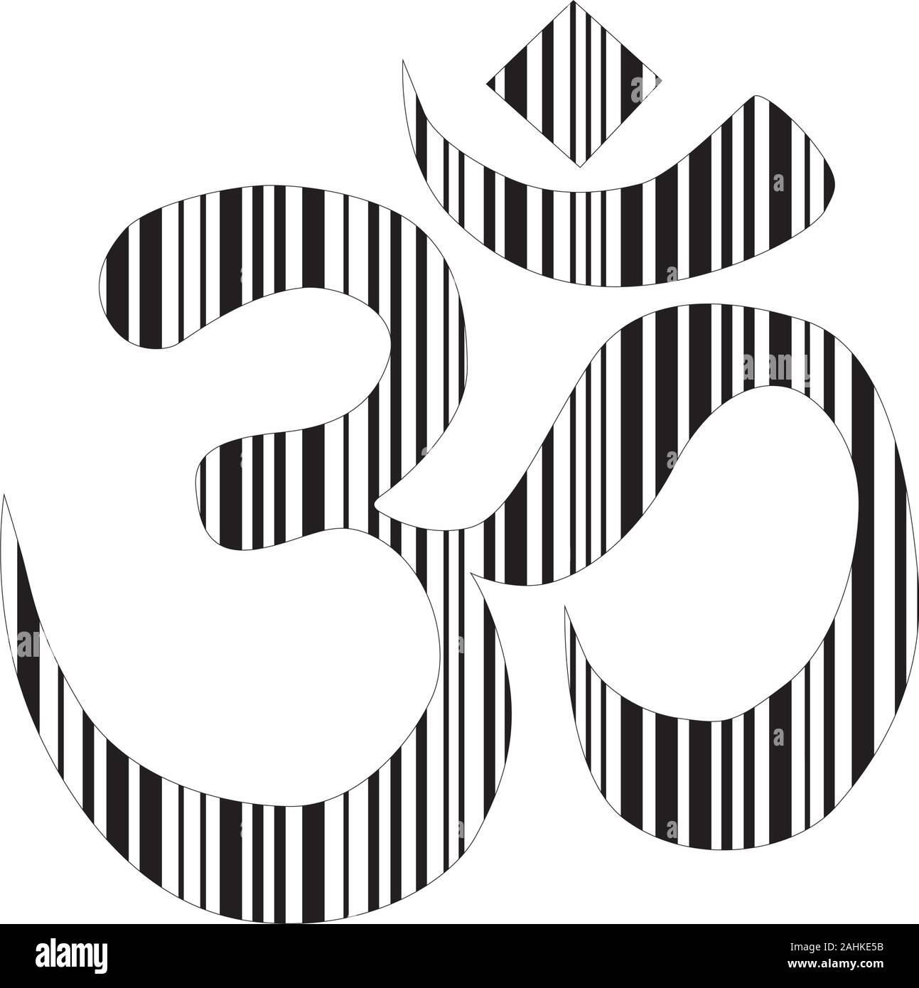 black stripes inside OM symbol, represent sound of universe Stock ...