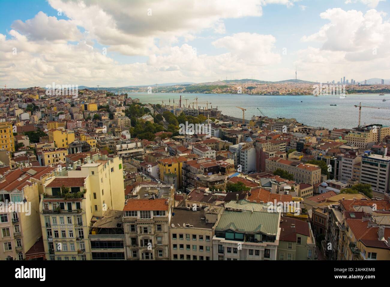 District beyoglu with a galata tower hi-res stock photography and ...