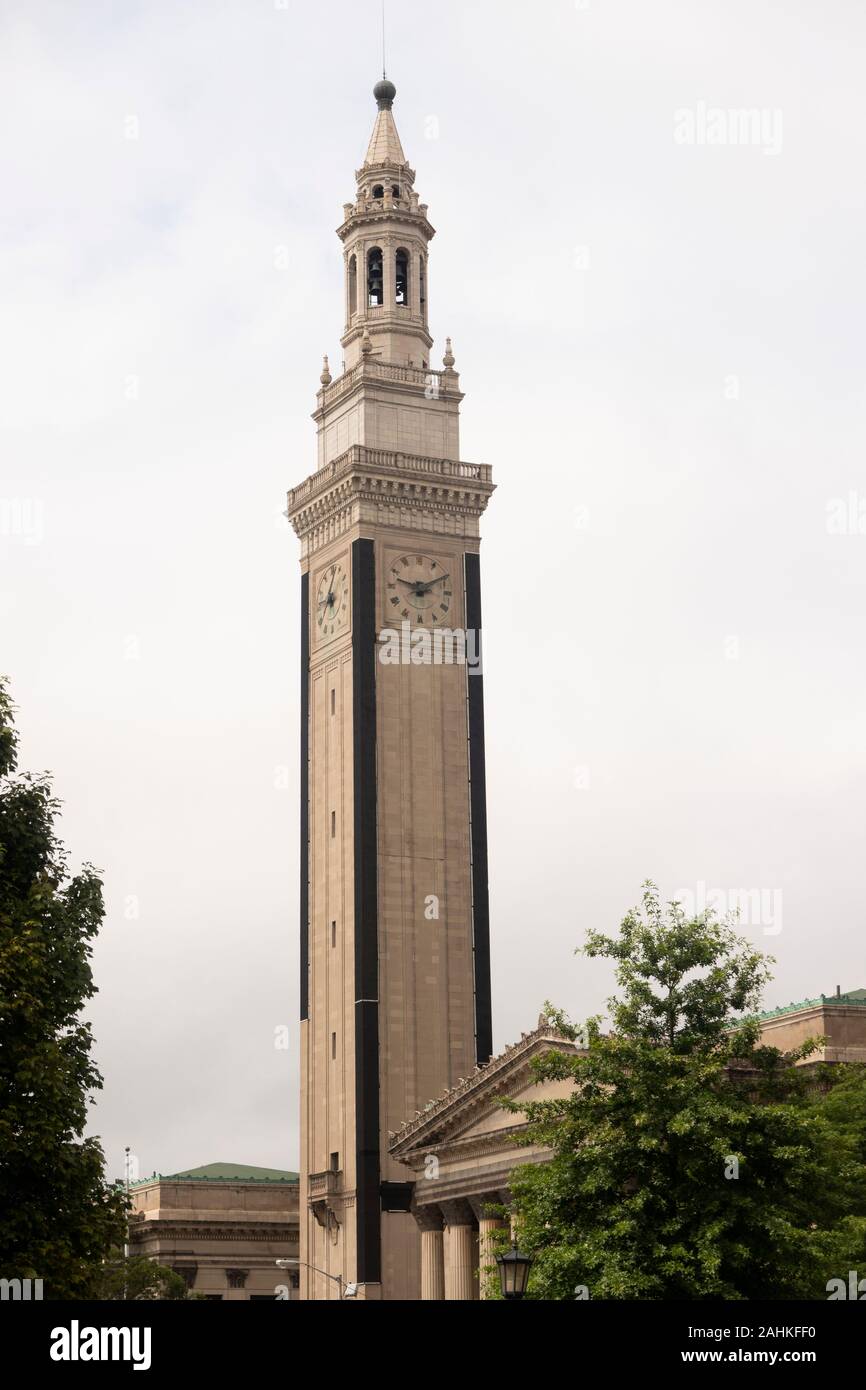 Campanile clock tower in the Municipal Group downtown Springfield MA ...