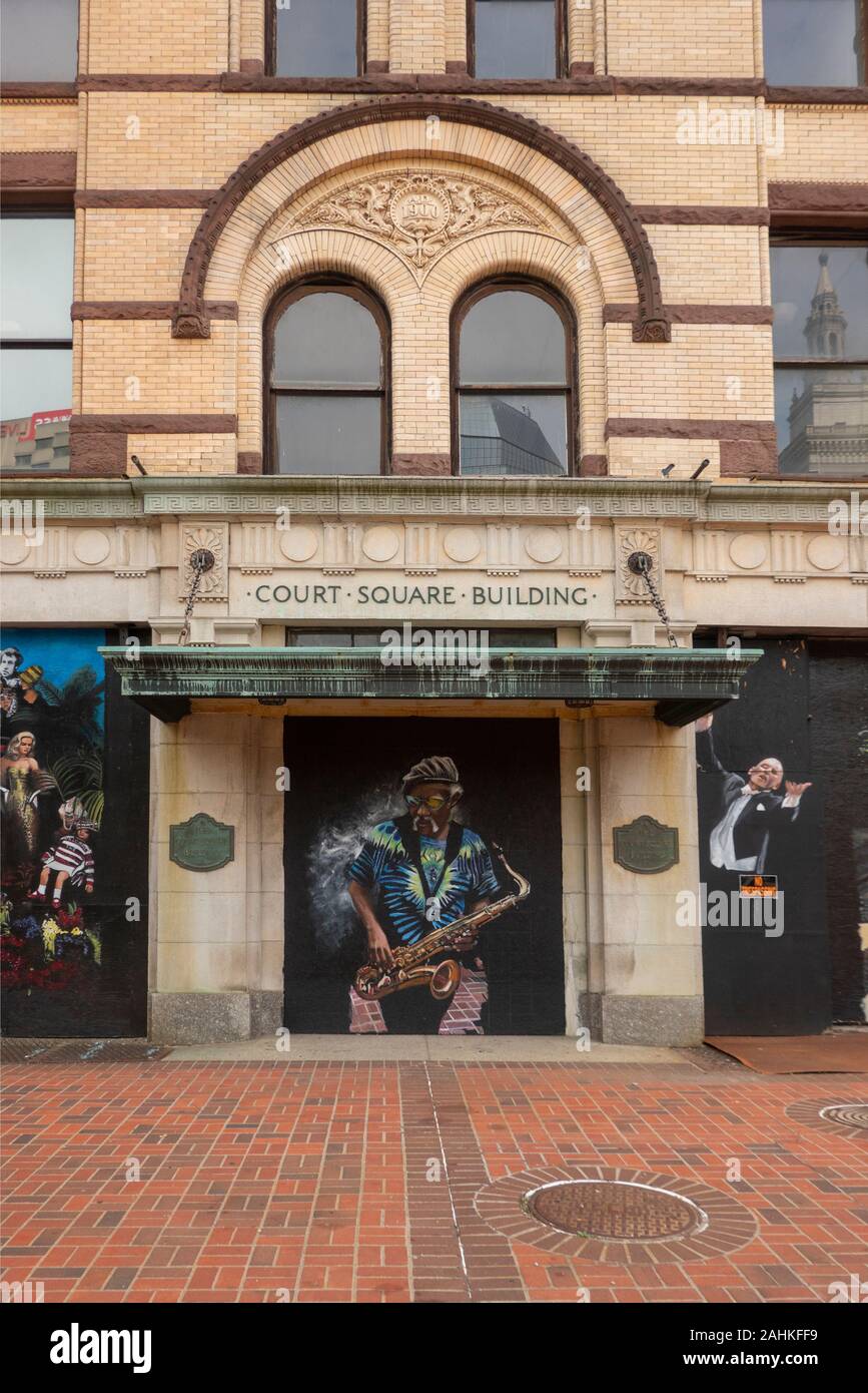 public mural on Court Square Building downtown Springfield MA Stock ...