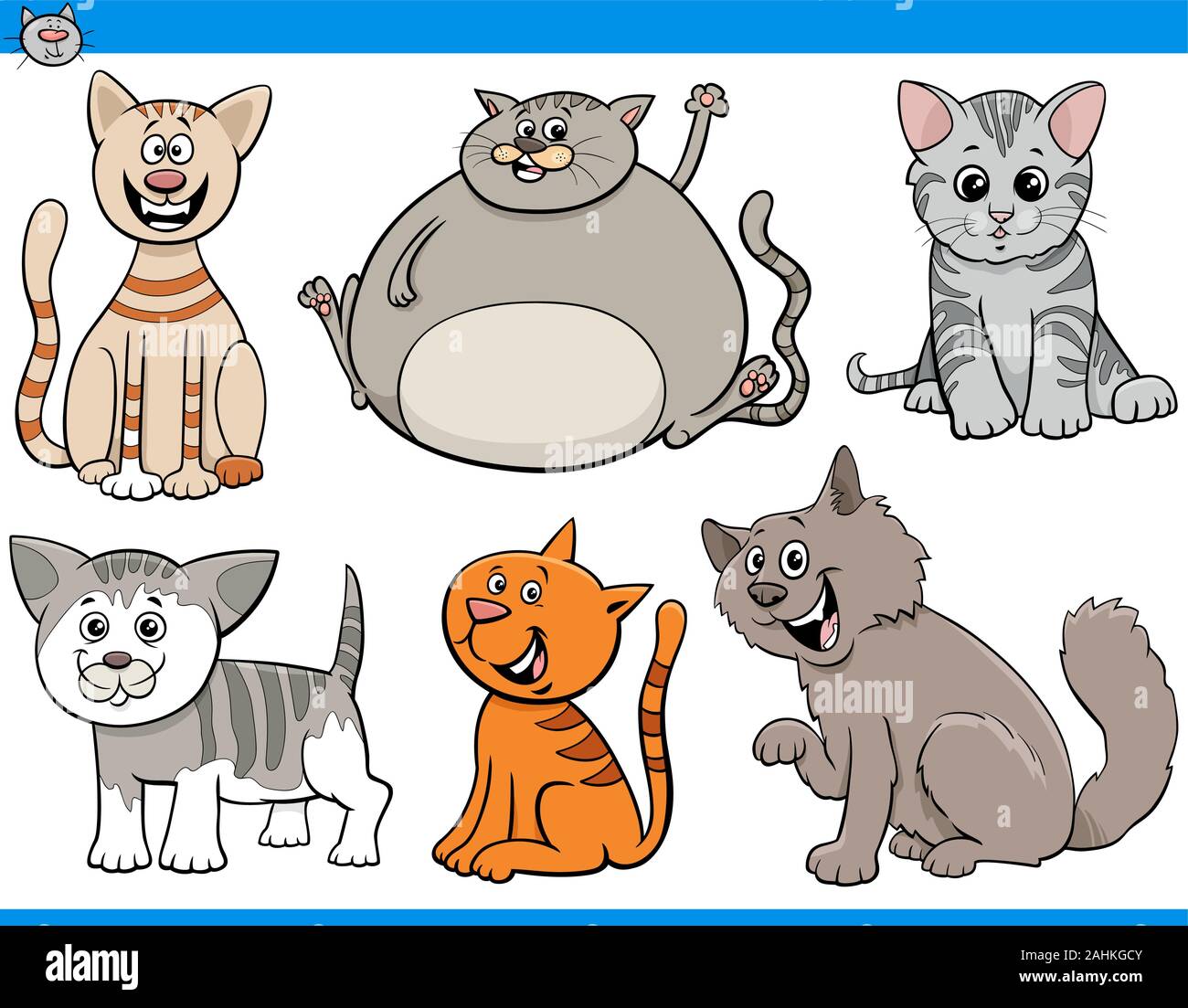 Cartoon Illustration of Funny Cats and Kittens Pet Animal Characters ...