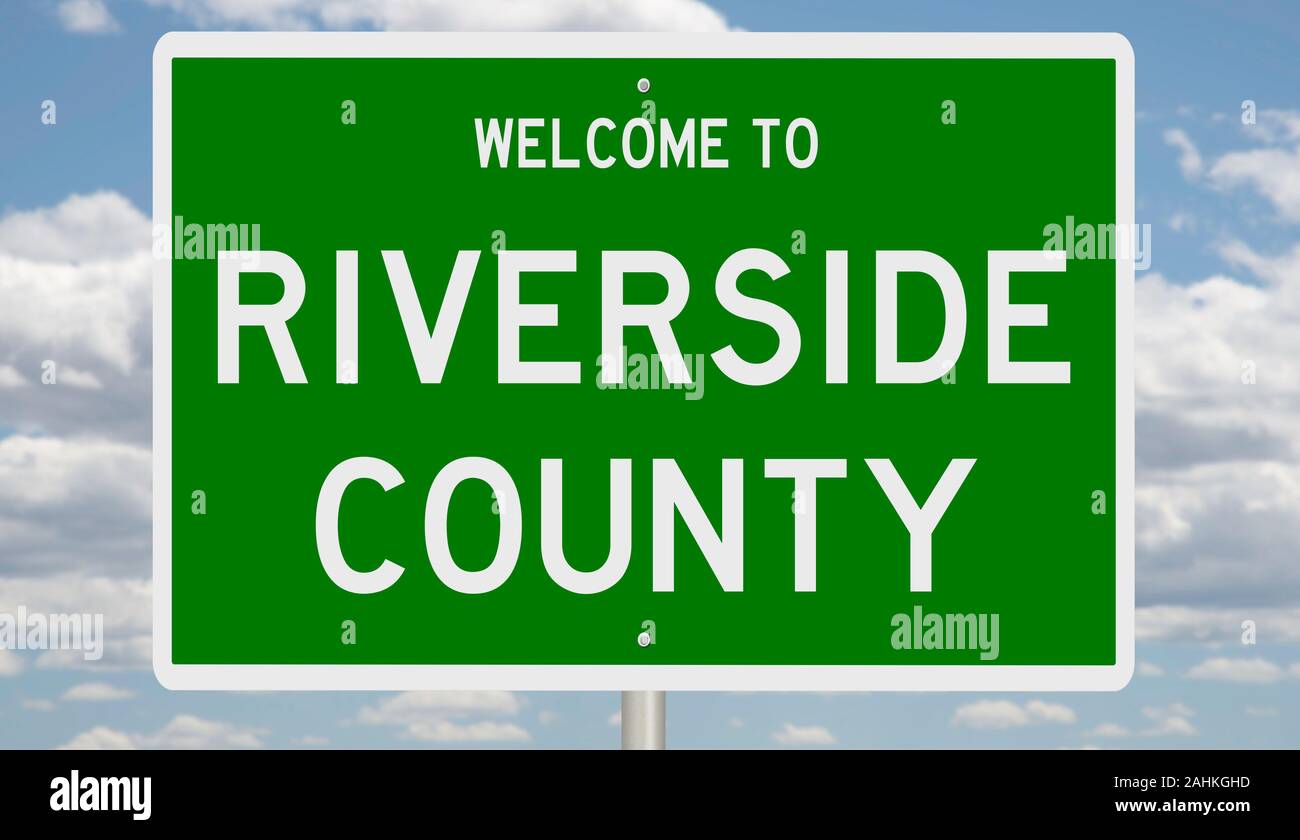 Rendering of a green 3d highway sign for Riverside County Stock Photo ...