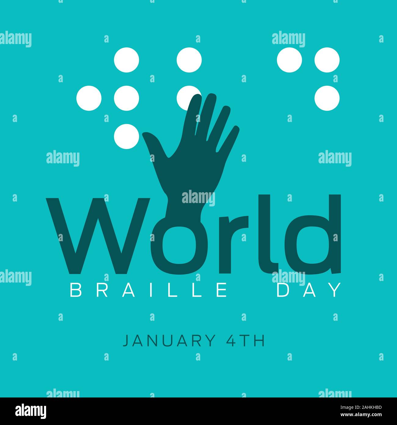 Design for annual celebration of World Braille Day (January 4 Stock ...