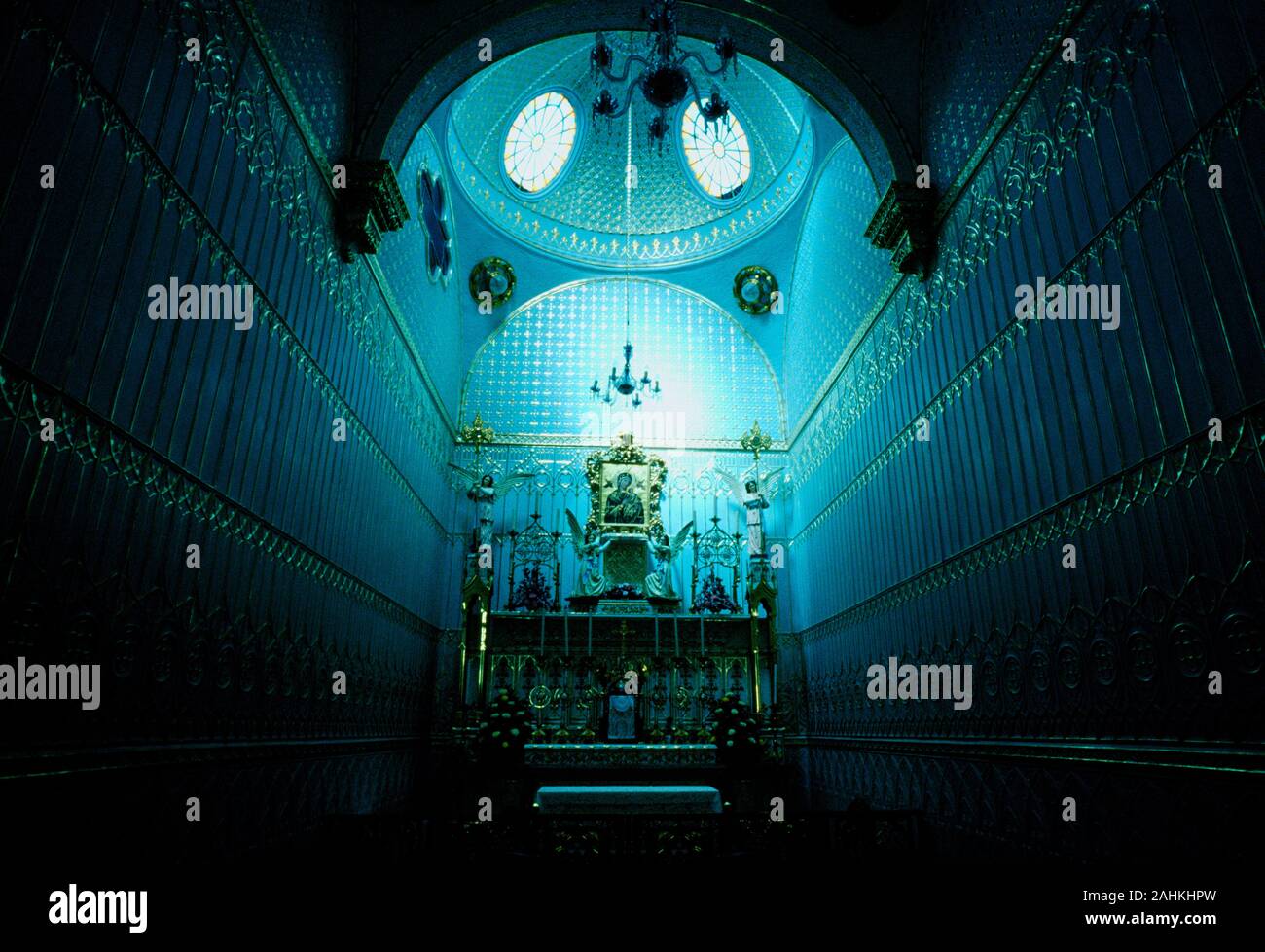 Inside an ornate catholic prayer room Stock Photo - Alamy