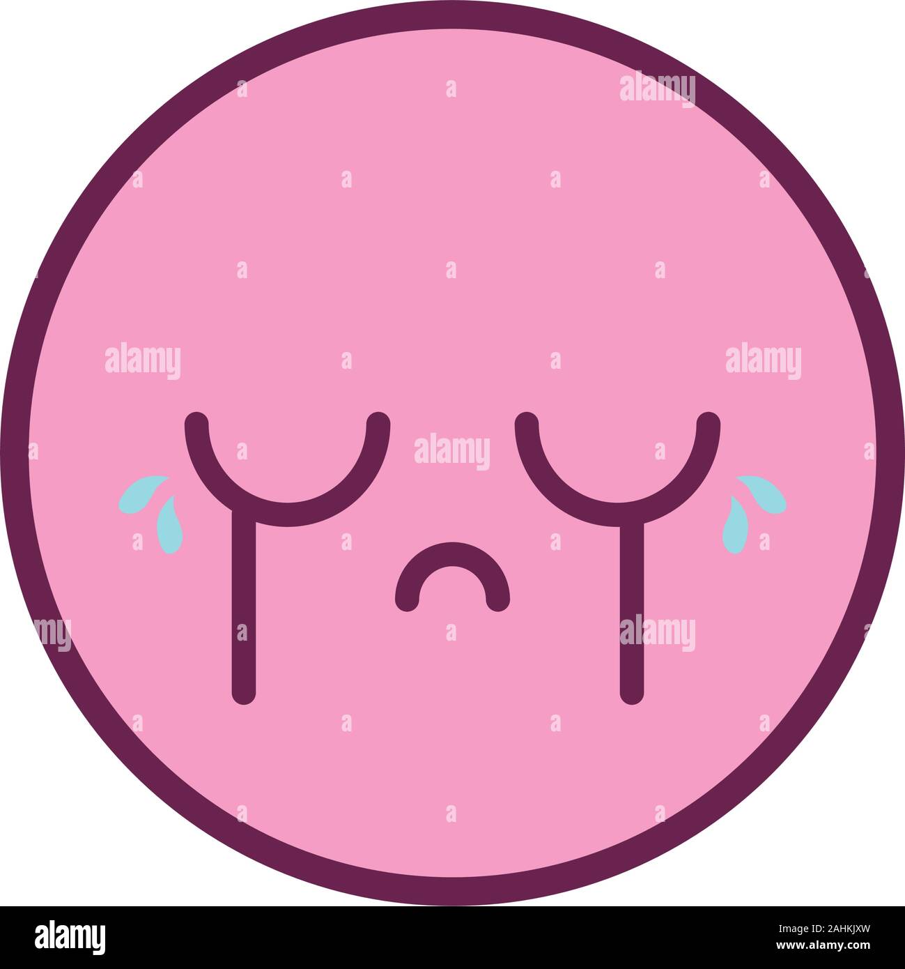 crying circle cartoon design, Kawaii expression cute character funny ...