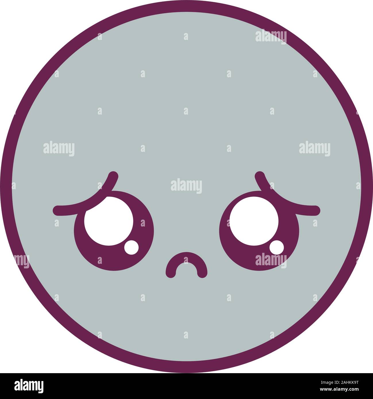 sad circle cartoon design, Kawaii expression cute character funny and ...