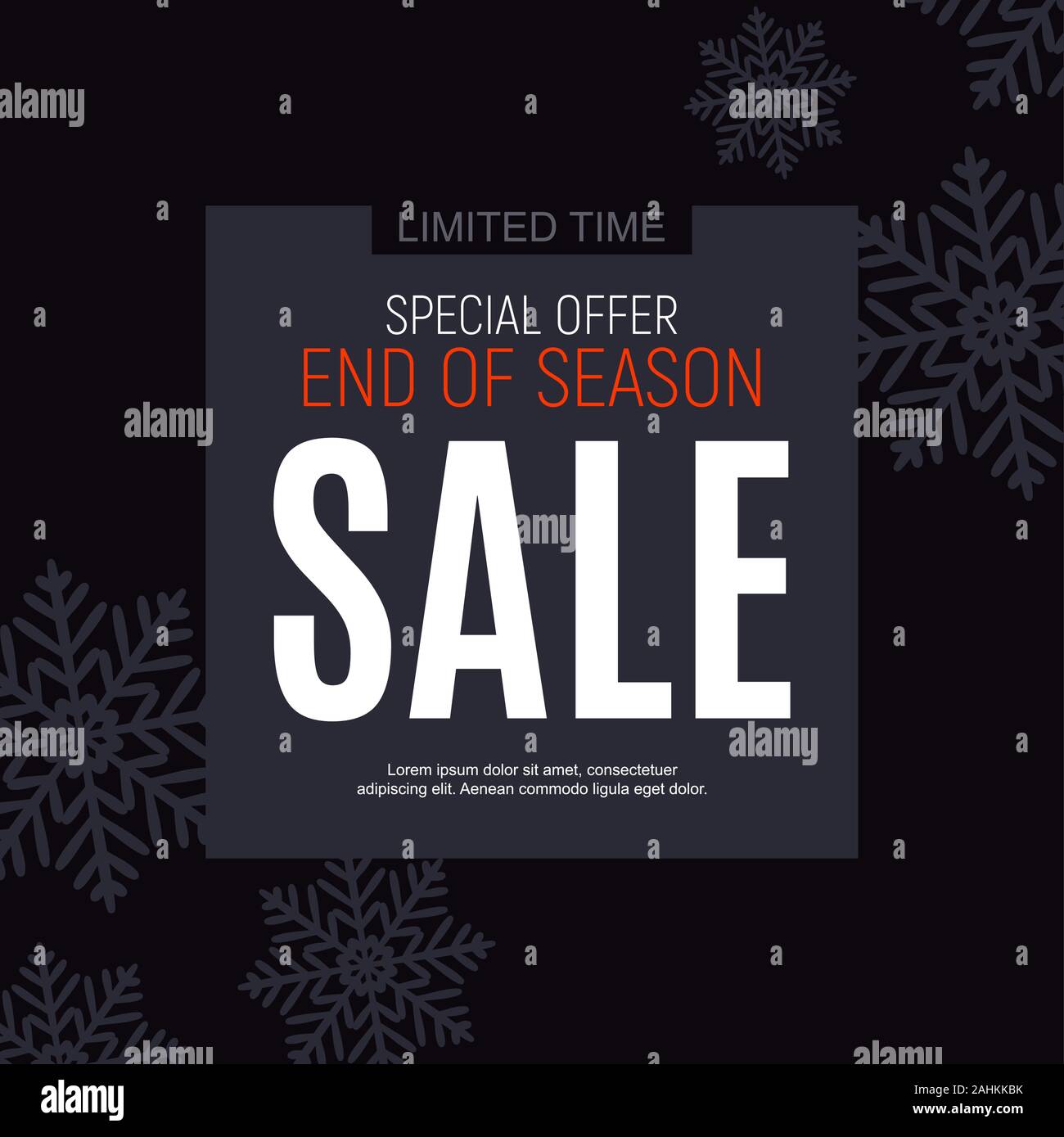 Winter End of Season Sale Poster Template Background. Vector ...
