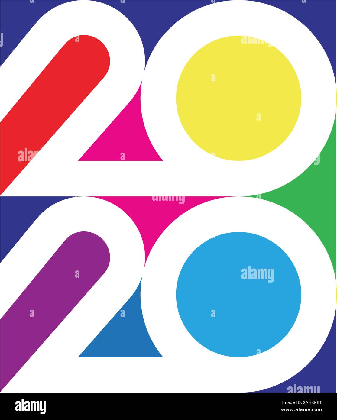 Elegant Happy New Year 2020 logo text design. Cover of business diary ...