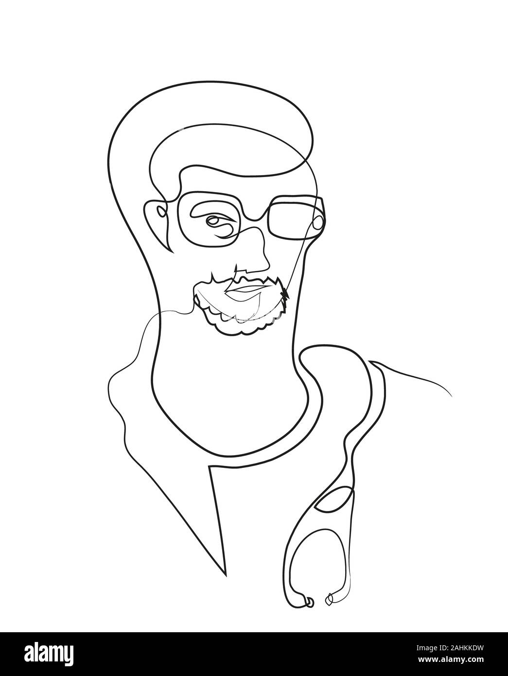 One continuous line drawing of doctor. Simple line art drawing of ...