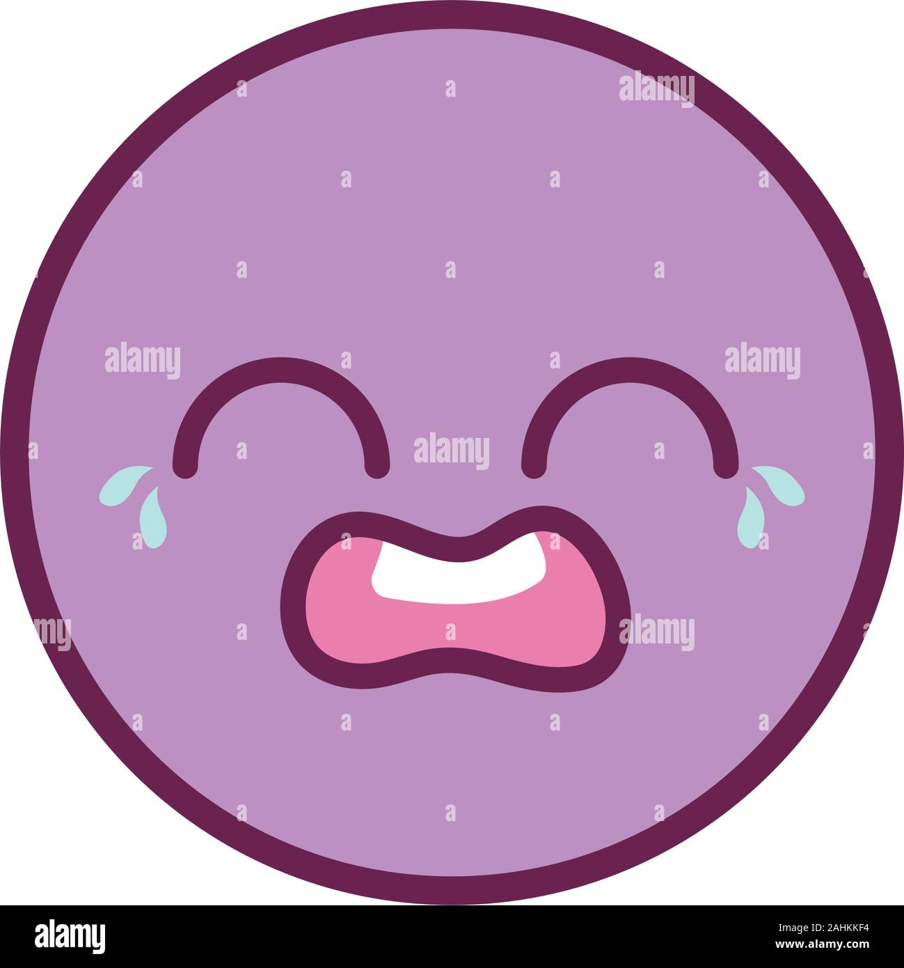 Crying emoticon face kawaii style hi-res stock photography and images ...