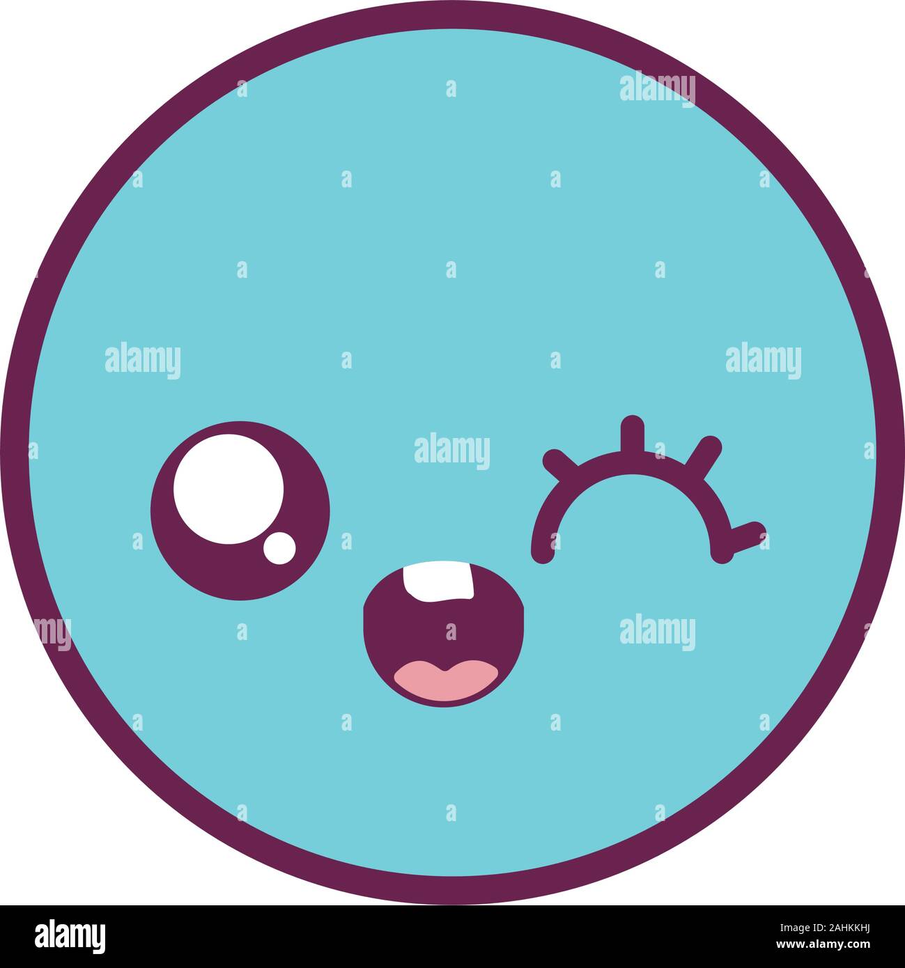 happy circle cartoon design, Kawaii expression cute character funny and ...