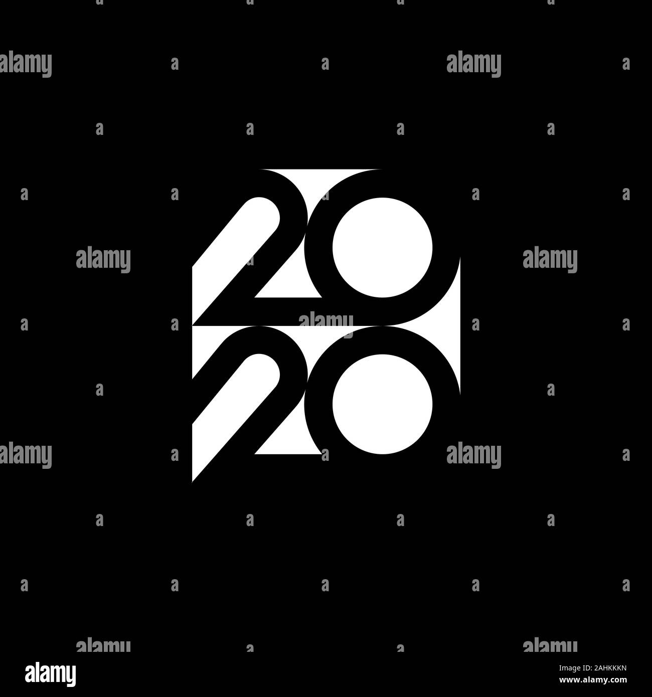 Elegant Happy New Year 2020 logo text design. Cover of business diary ...