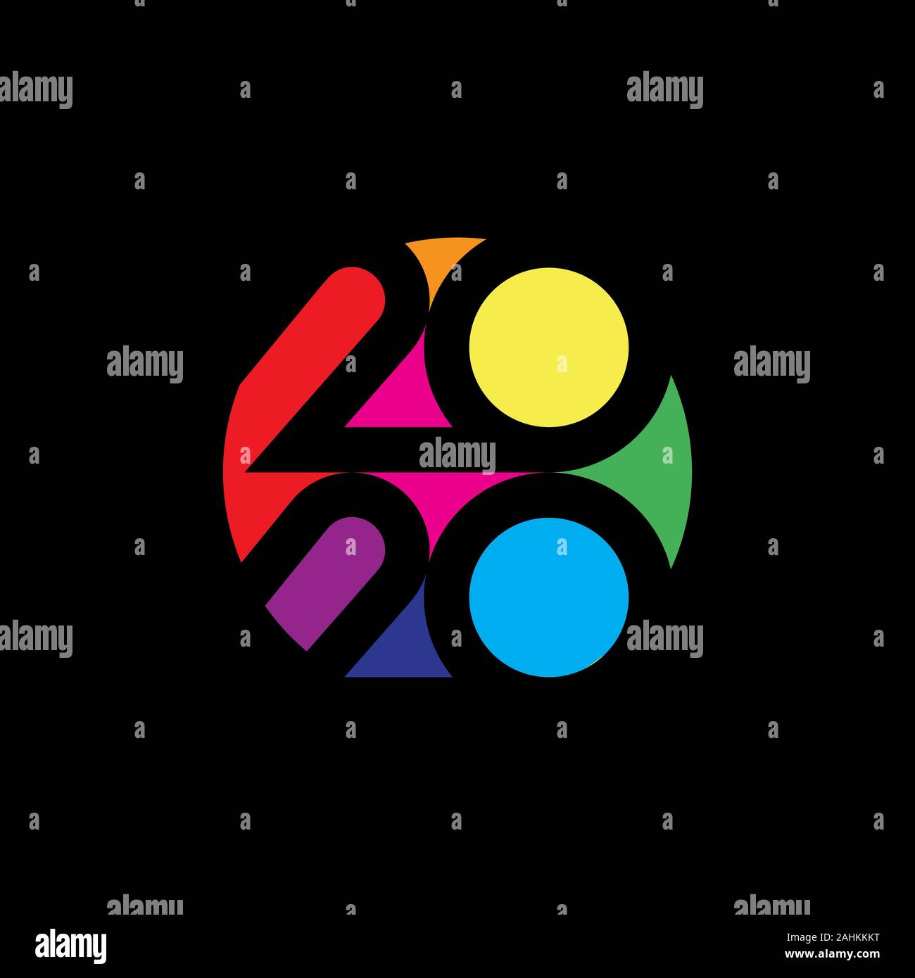 Elegant Happy New Year 2020 logo text design. Cover of business diary ...