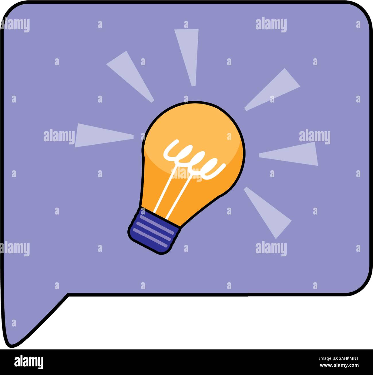 Light bulb inside communication bubble design, Message discussion ...