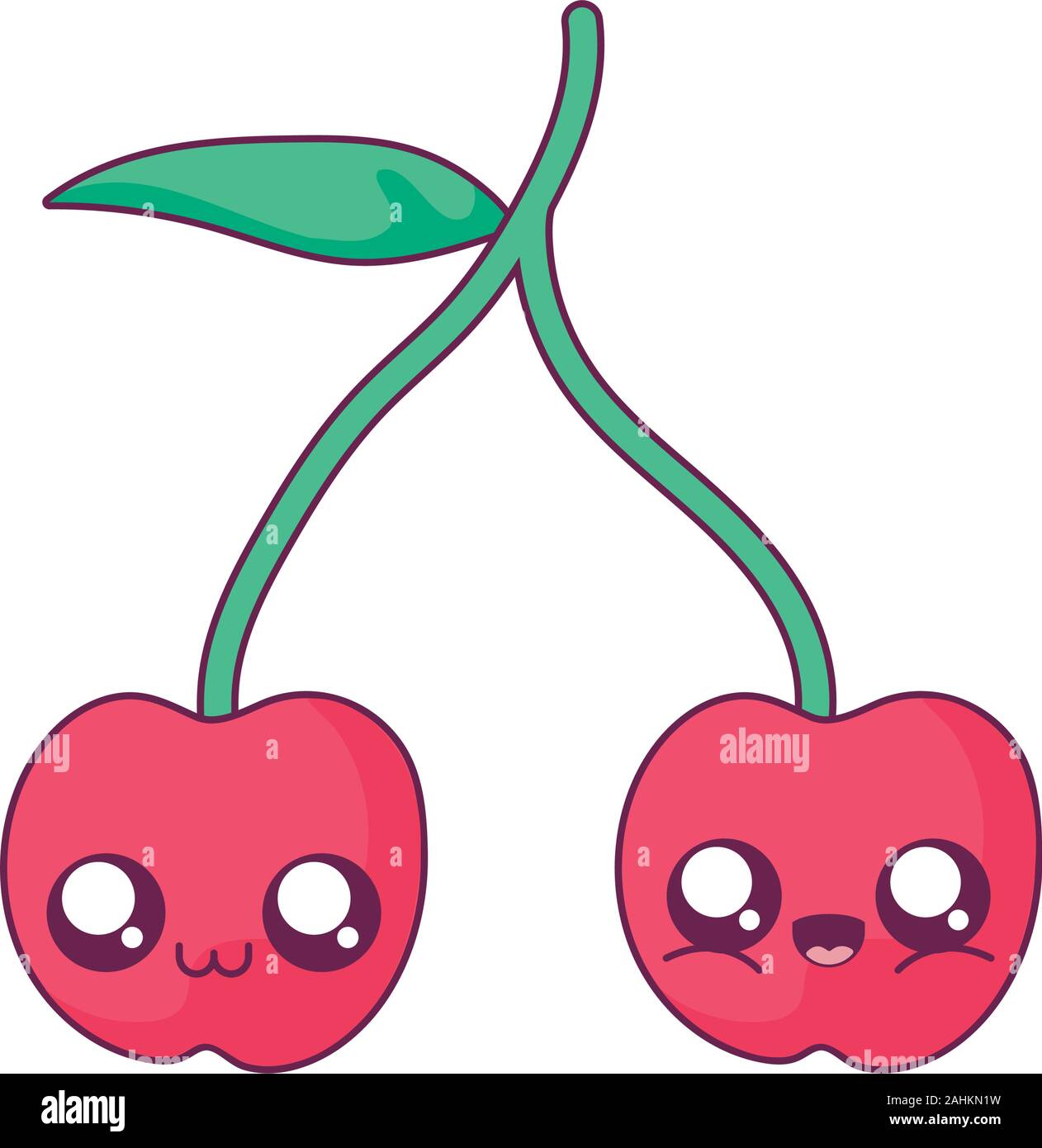 cherry cartoon design, Kawaii expression cute character funny and ...