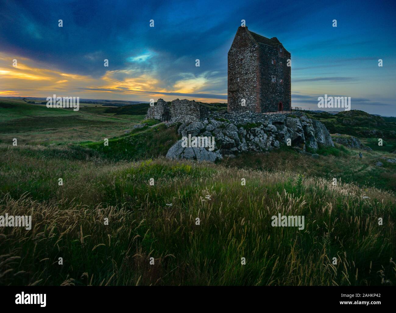 Possibly the most well known pele tower, Smailholm Tower near Kelso in ...