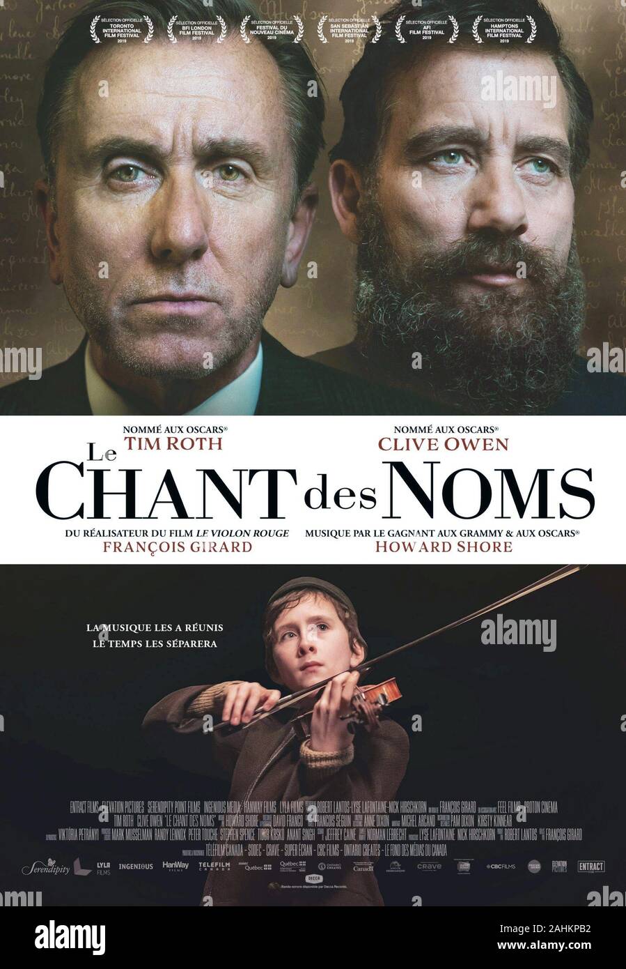THE SONG OF NAMES, (aka LE CHANT DES NOMS), Canadian poster in French ...