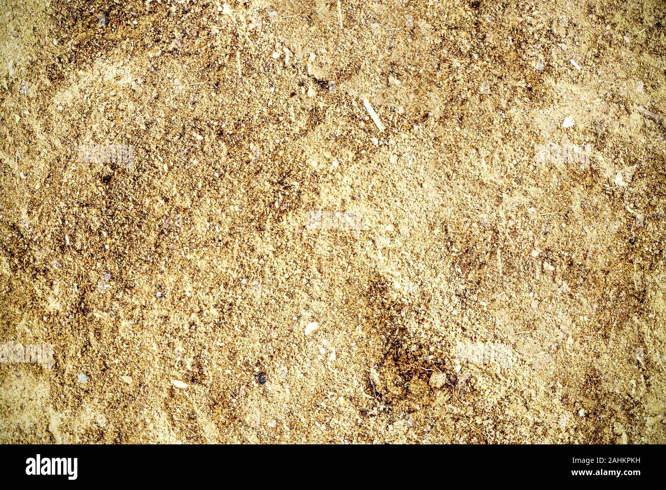 Detailed close up view on sandy ground and dirt textures in high ...